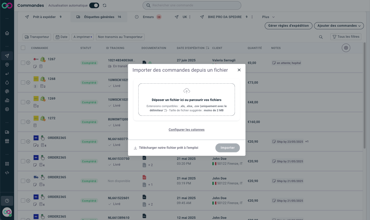 Comment créer une étiquette de retour